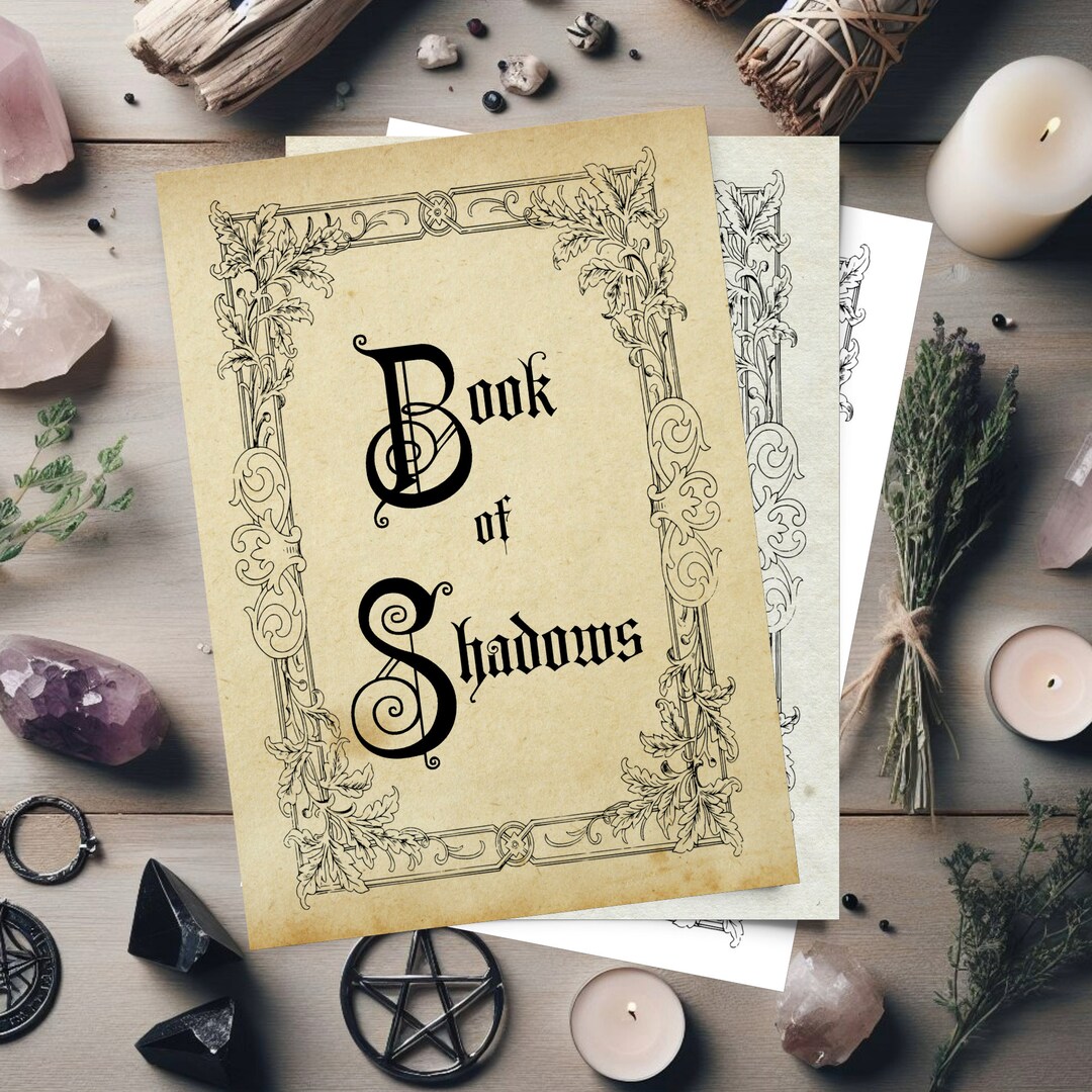 Book of Shadows Title Pages, Witchcraft Printable, Grimoire Front Pages ...