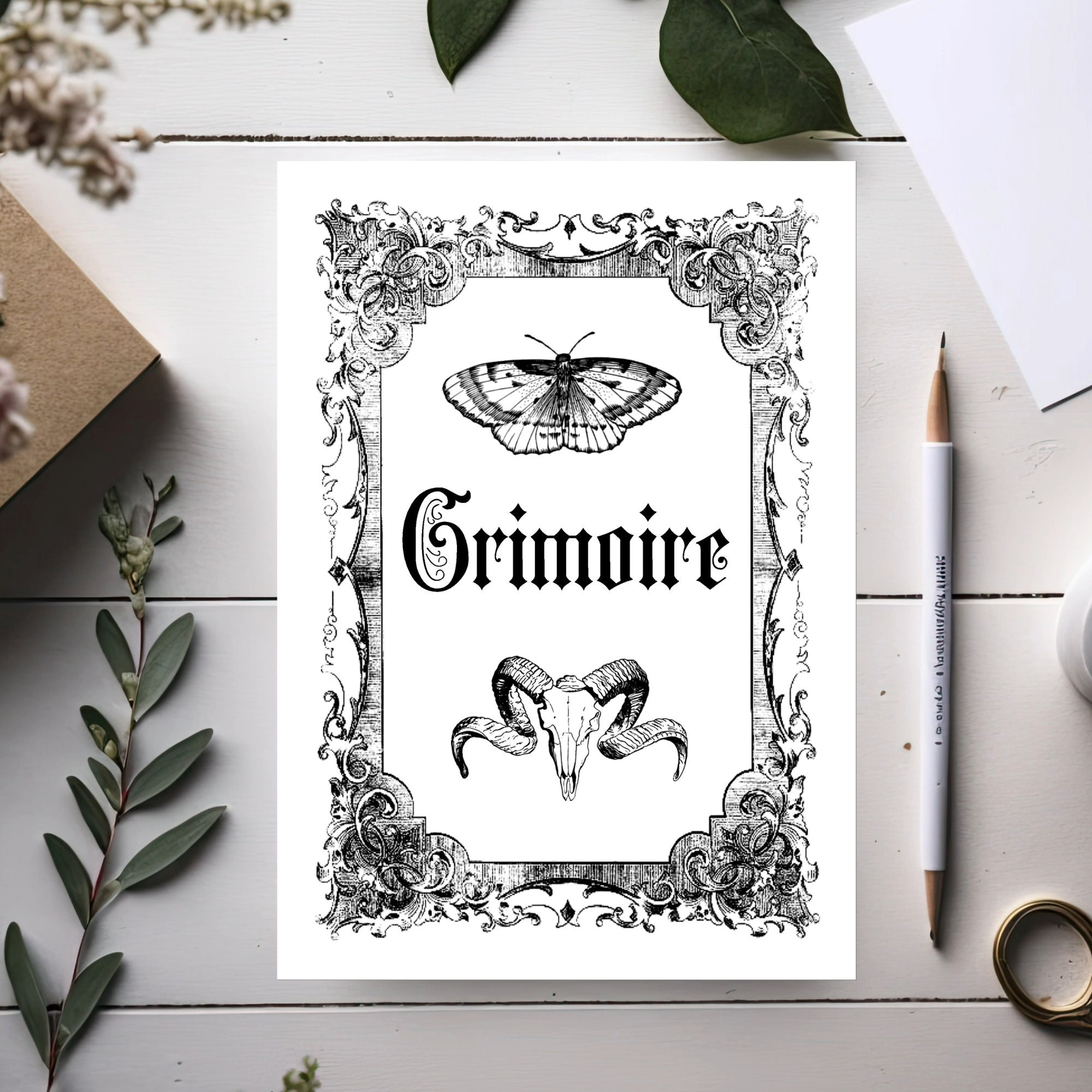 Book of Shadows Front Pages, Witchcraft Printable, Book of Shadows ...