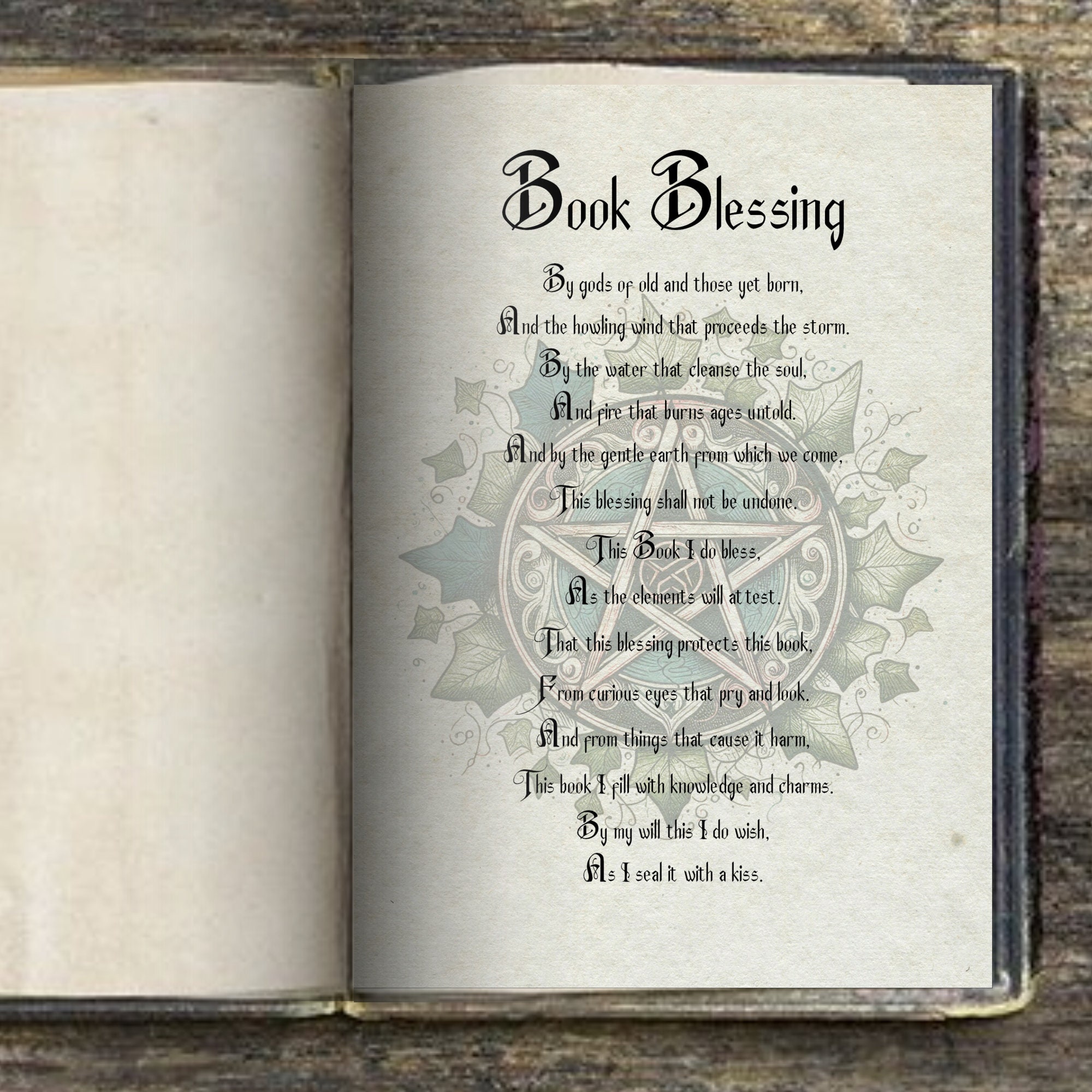 Book Blessing, Book of Shadows Insert, Digital Download, Pagan Grimoire Page, Witchy Insert - Etsy