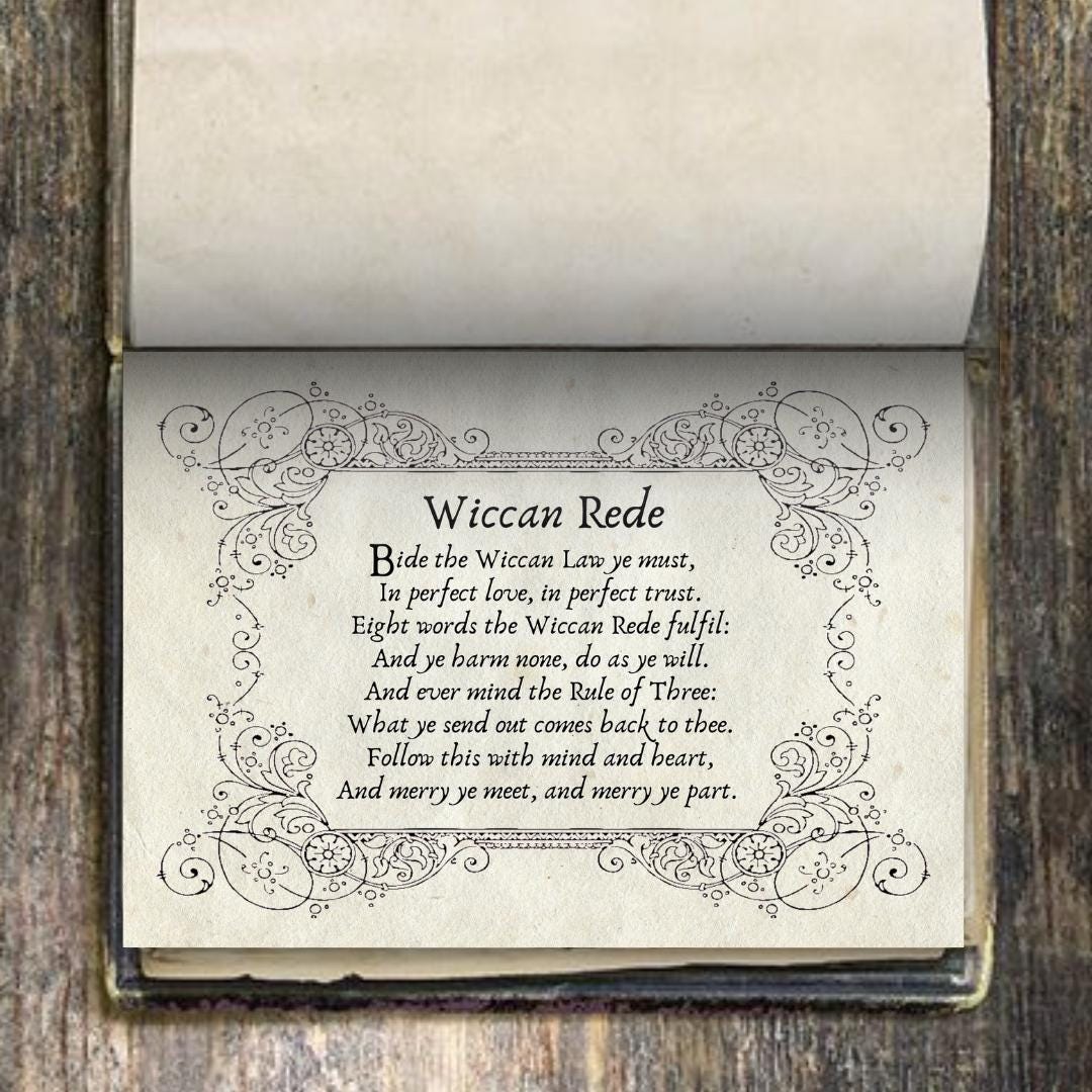 Wiccan Rede Printable Poster, Pagan Vintage Style Wall Art, Book of ...