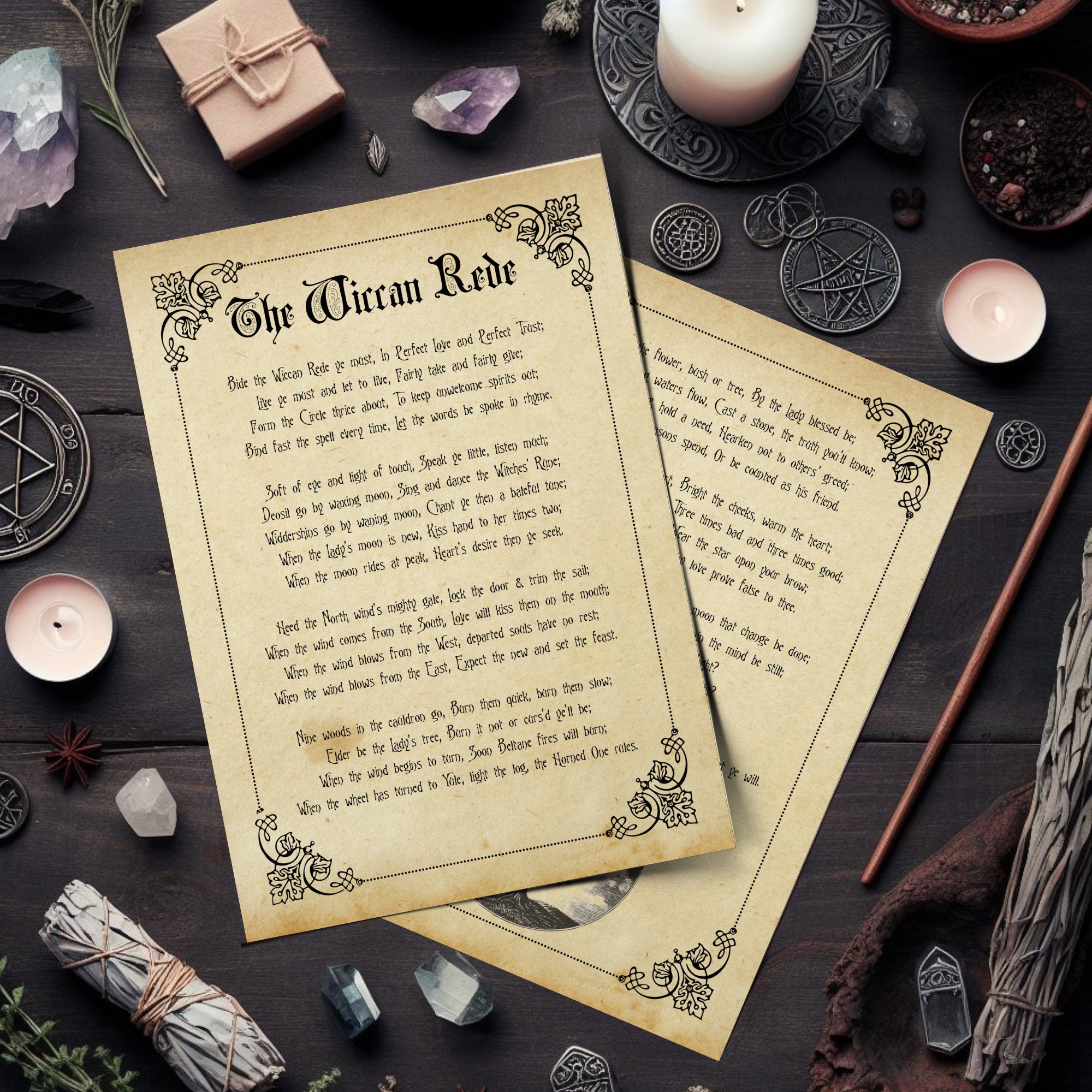 Wiccan Rede, Full Version, Book Blessing Page, Book of Shadows, Digital ...