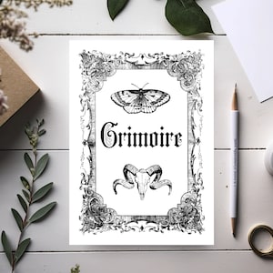 Grimoire Front Cover Page, Book of Shadows Pages, Witchcraft Printable ...