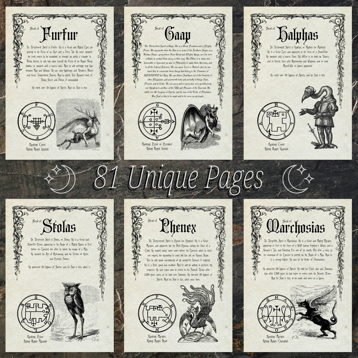 81 Goetia Demon Digital Pages, Lesser Key of Solomon, Digital Download ...