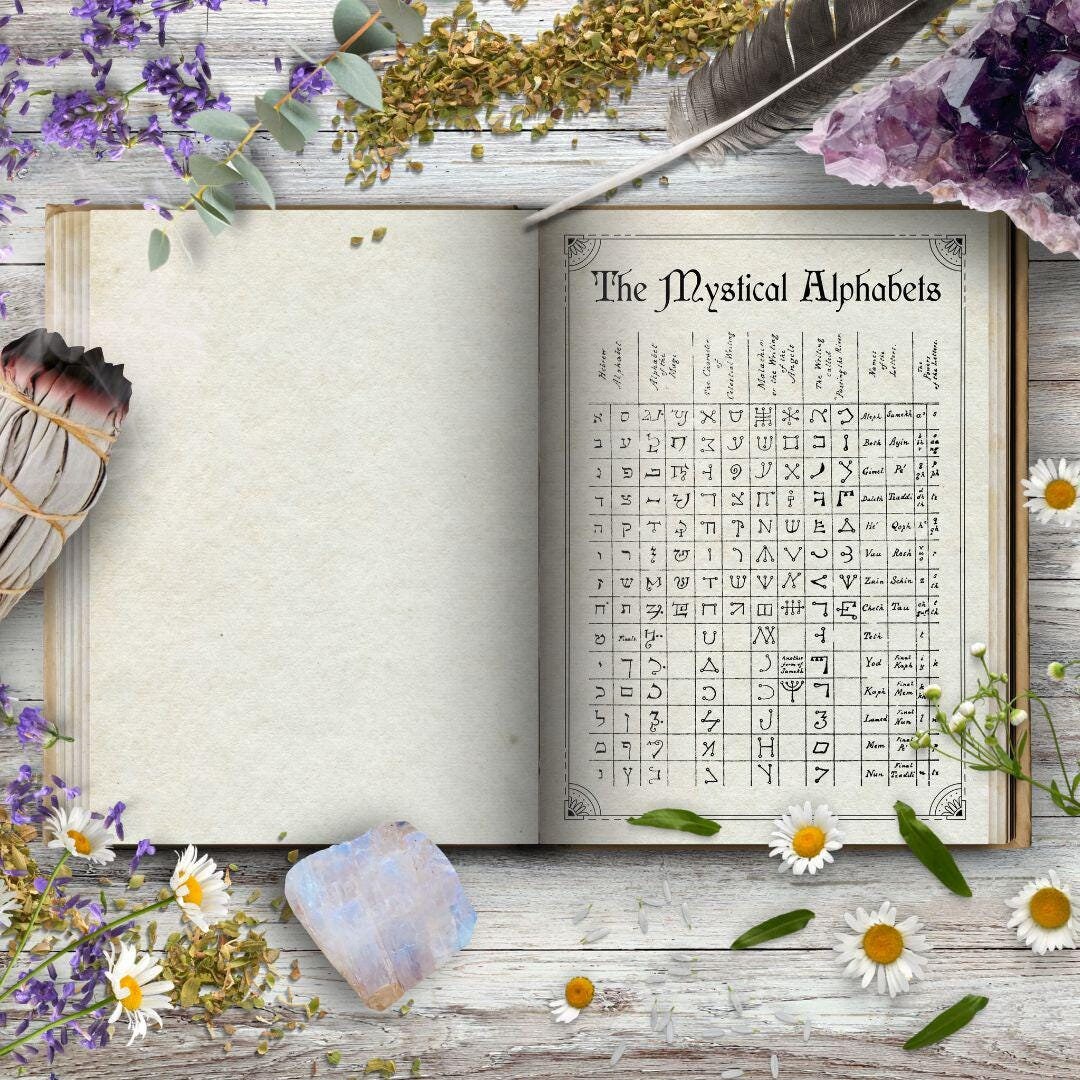 Mystical Alphabets, Occult Text, Ancient Pagan Writing, Celestial ...