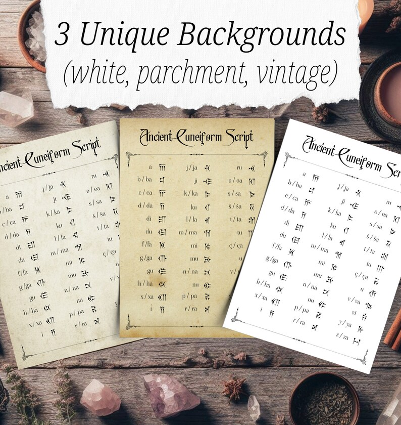 Cuneiform Script Printable: Mesopotamia Writing, Witchcraft Grimoire ...