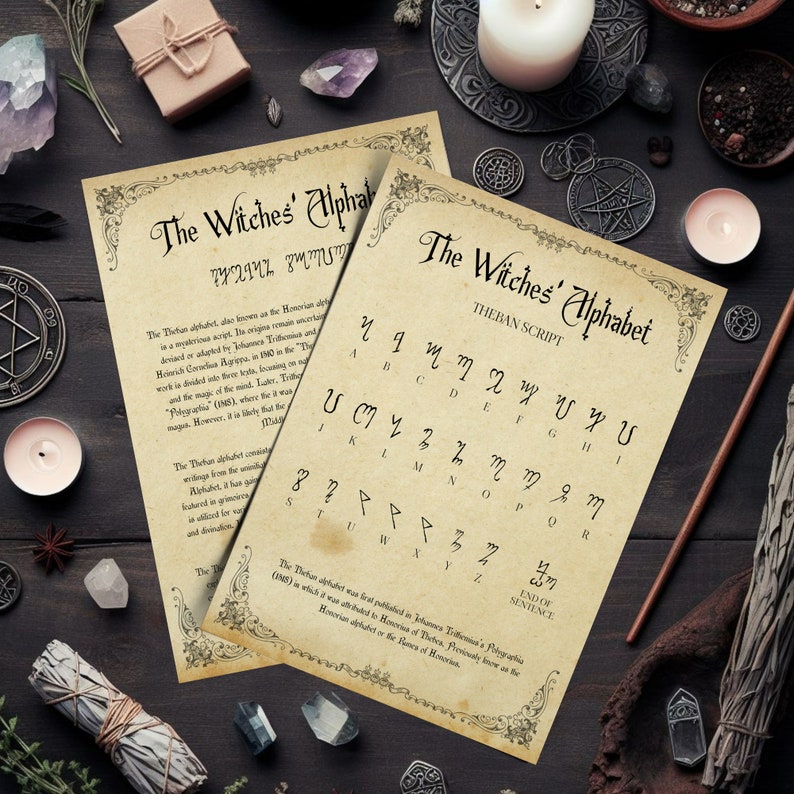 Witches Alphabet Printable: Theban Script, Book of Shadows, Occult ...