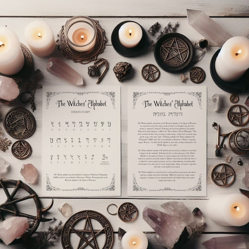 Witches Alphabet Printable, Theban Script, Digital Download, Pagan ...