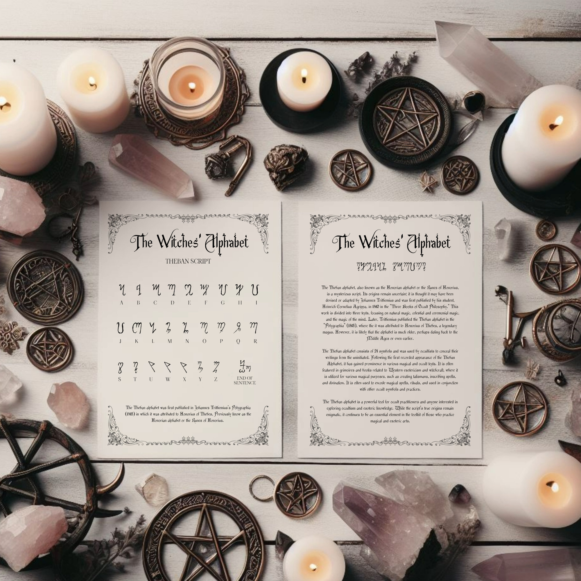 Witches Alphabet Printable: Theban Script, Book of Shadows, Occult ...