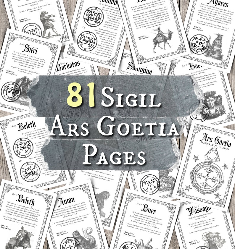 Ars Goetia Demons Digital Pages, Lesser Key of Solomon, Digital ...