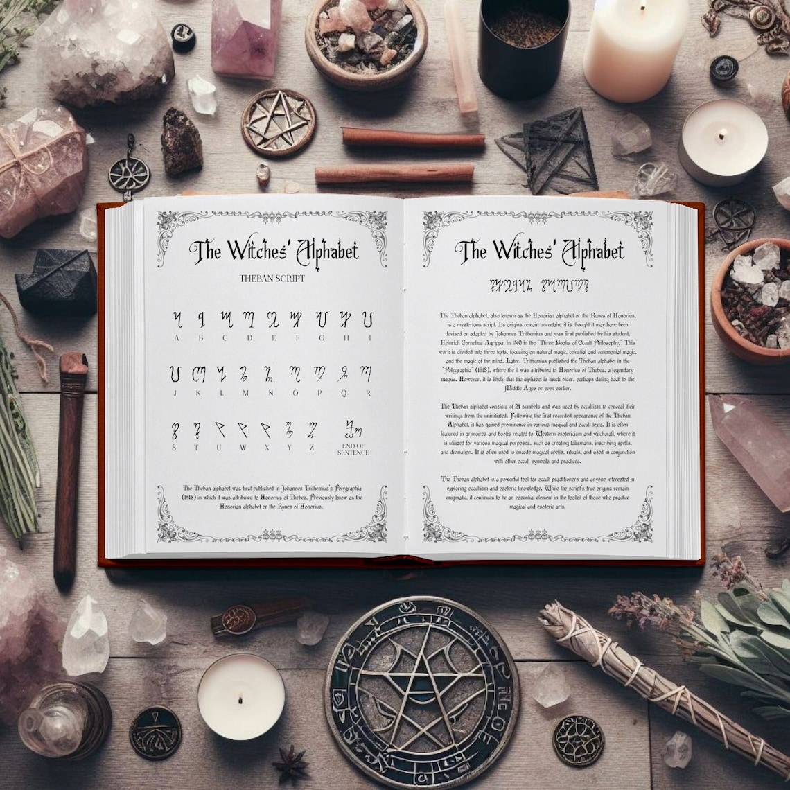 Witches Alphabet Printable: Theban Script, Book of Shadows, Occult ...
