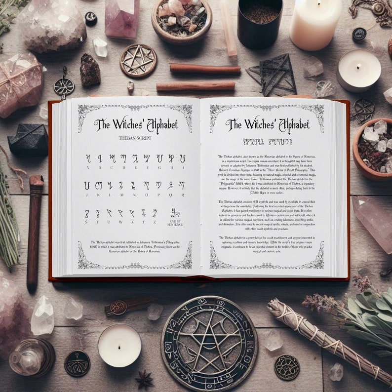 Witches Alphabet Printable: Theban Script, Book of Shadows, Occult ...
