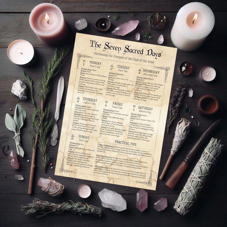 Wiccan Days of the Week Guide • Pagan Correspondences, Magickal Timing ...
