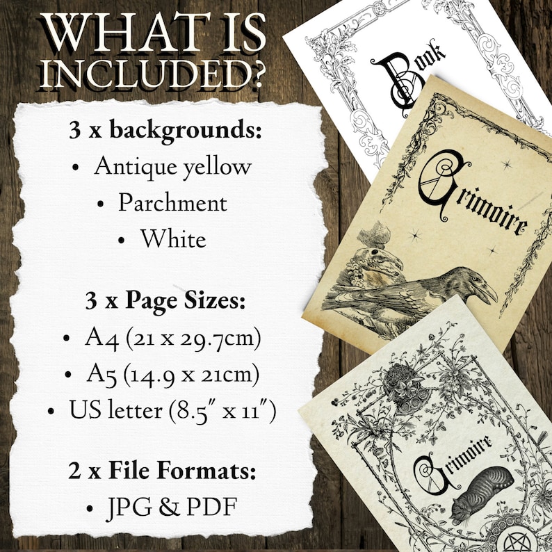 Cat Grimoire Front Cover: Witchcraft Book of Shadows (digital Download ...