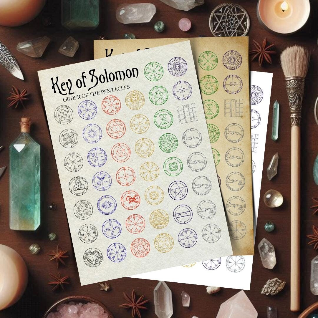 Key of Solomon Pentacles, Pagan Printable, Seals & Sigils, Planetary ...