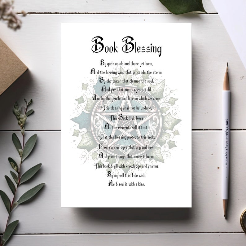 Book of Shadows Blessing Page: Vintage Grimoire Insert (digital ...