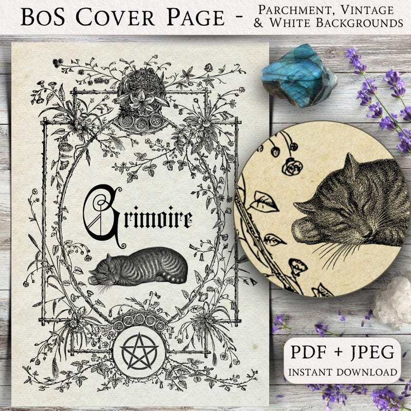 Grimoire Cover Printables - Etsy UK