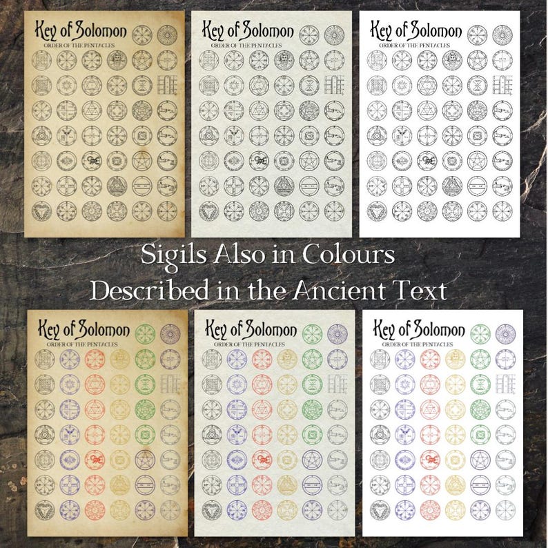 Key of Solomon Pentacles Printable: Grimoire Page, Book of Shadows ...