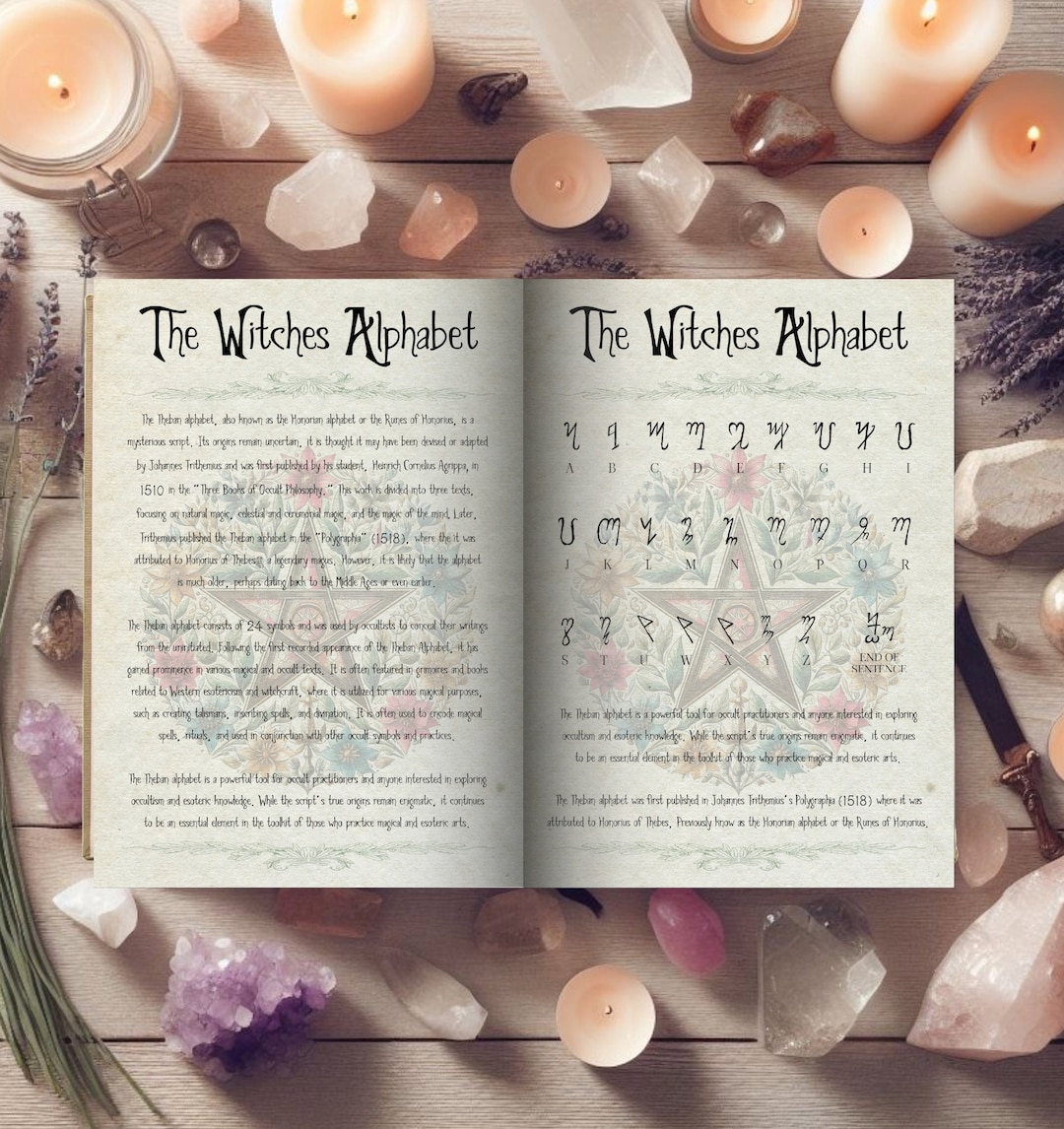 Theban Alphabet Printable, Witches Script, Digital Download, Pagan ...