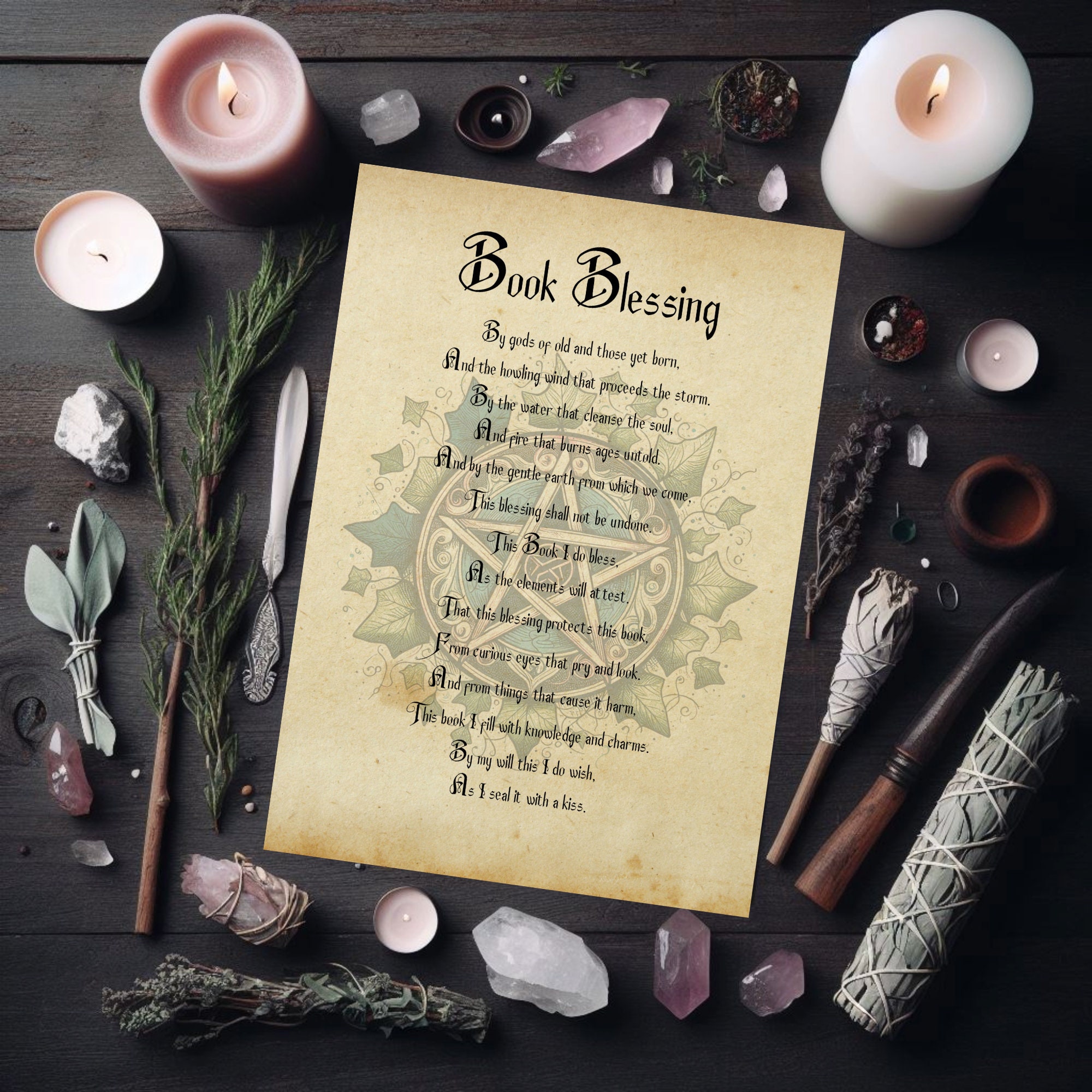 Book of Shadows Blessing Page: Vintage Grimoire Insert (digital Download) - Etsy