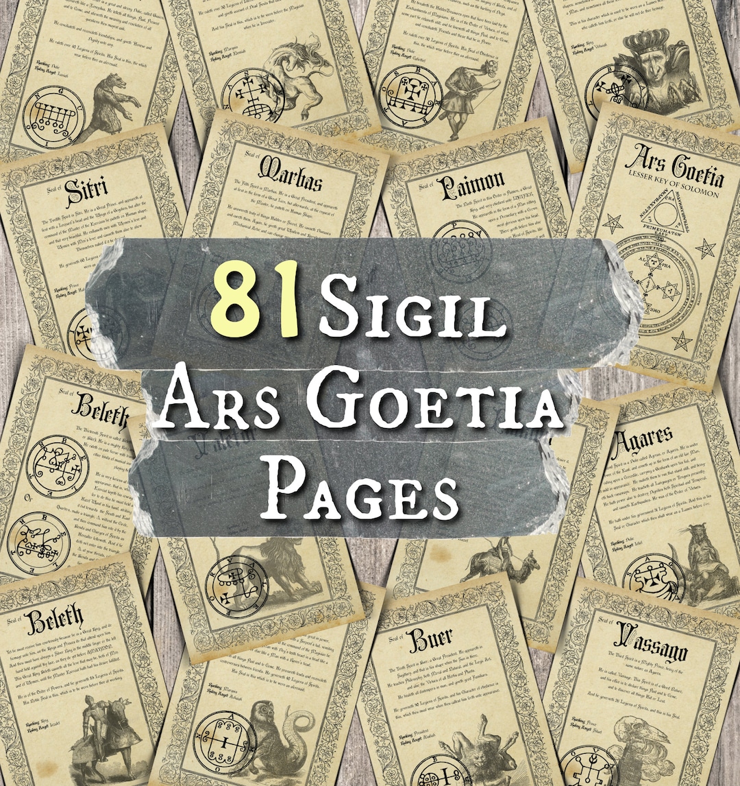 81 Pages of the Goetia Demons, Lesser Key of Solomon, Digital Download ...