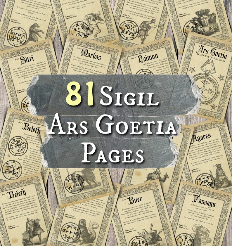81 Pages of the Goetia Demons, Lesser Key of Solomon, Digital Download ...