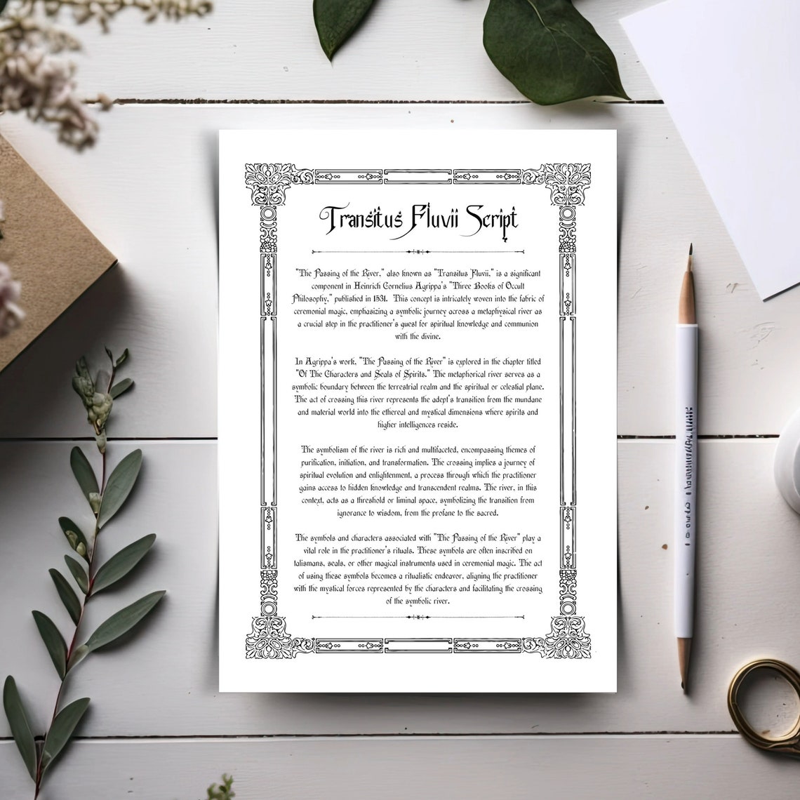 Occult Alphabet, Transitus Fluvii, Celestial Writing, Ancient Book of ...