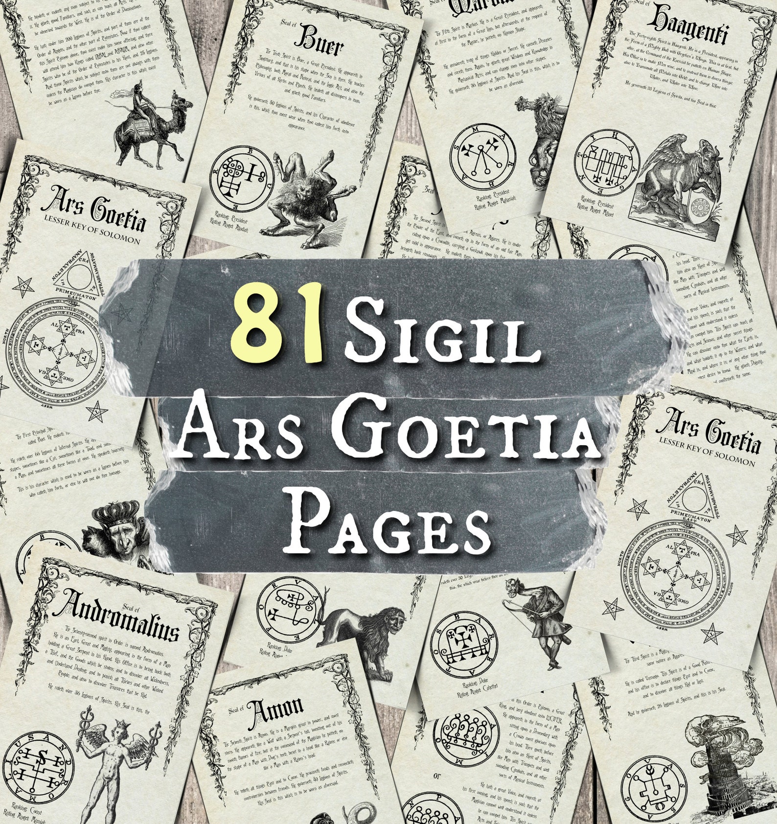 81 Goetia Demon Digital Pages, Lesser Key of Solomon, Digital Download ...