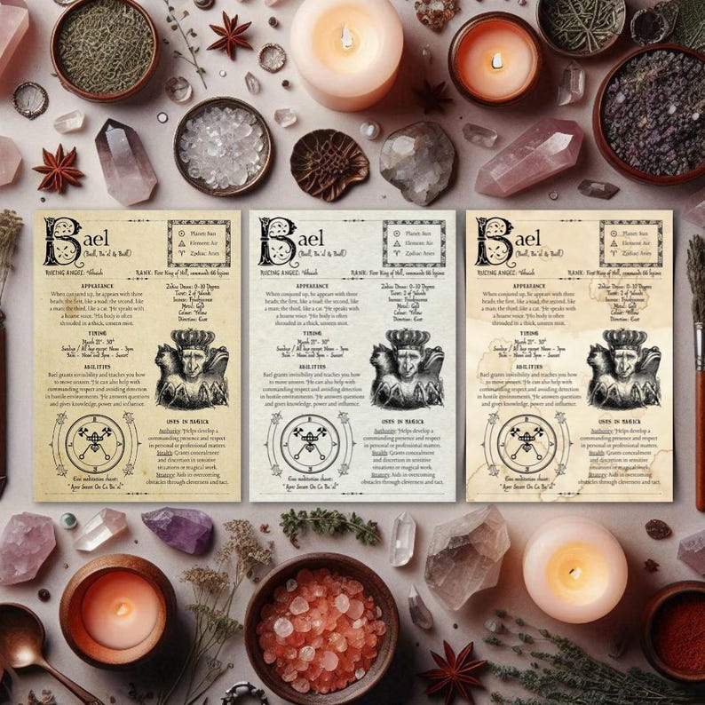 Goetia Digital Grimoire Set 1 • 18 Demons (bael to Bathin) • Sigils ...