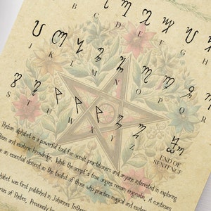 Theban Alphabet Printable • Witches Script PDF & JPEG • Occult Writing ...