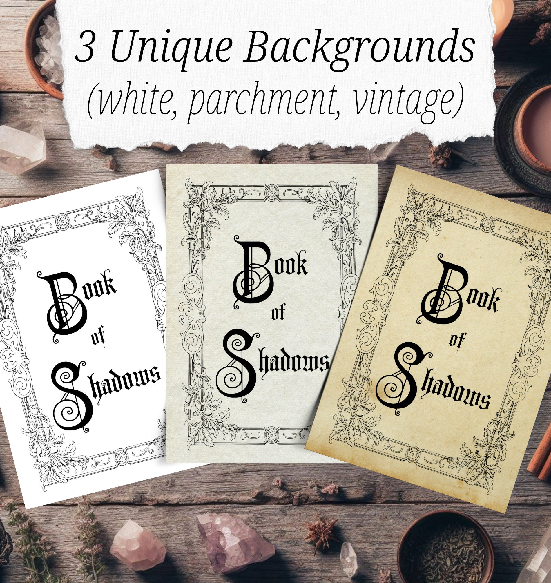Book of Shadows Front Pages, Witchcraft Printable, Book of Shadows ...