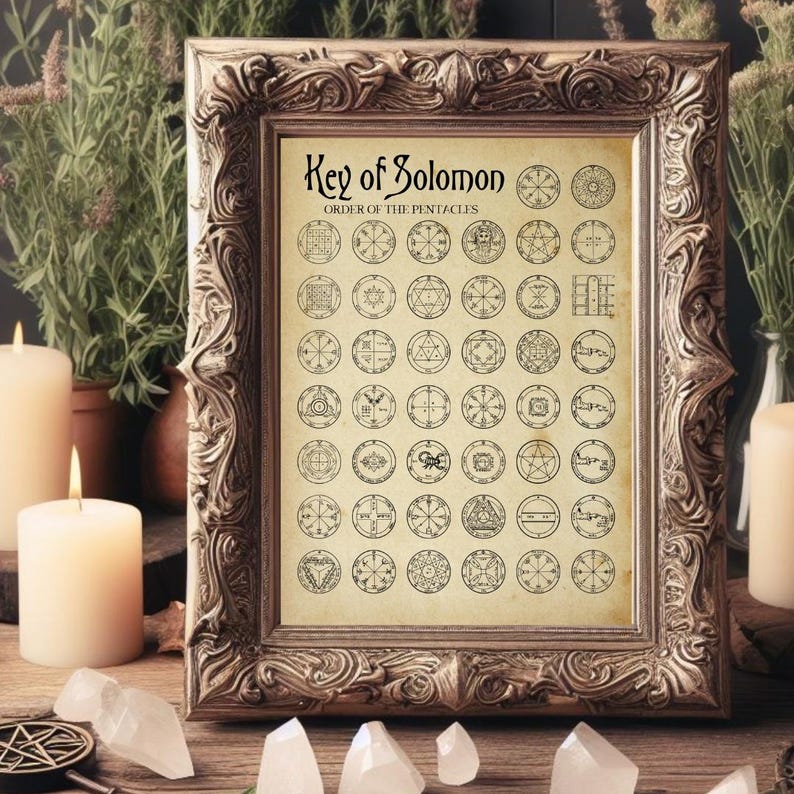 Key of Solomon Pentacles, Pagan Printable, Seals & Sigils, Planetary ...
