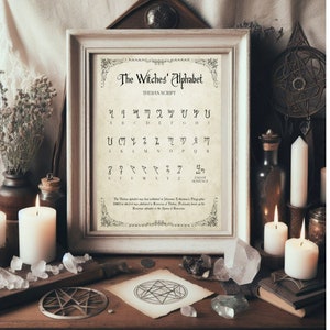 Witches Alphabet Printable: Theban Script, Book of Shadows, Occult ...