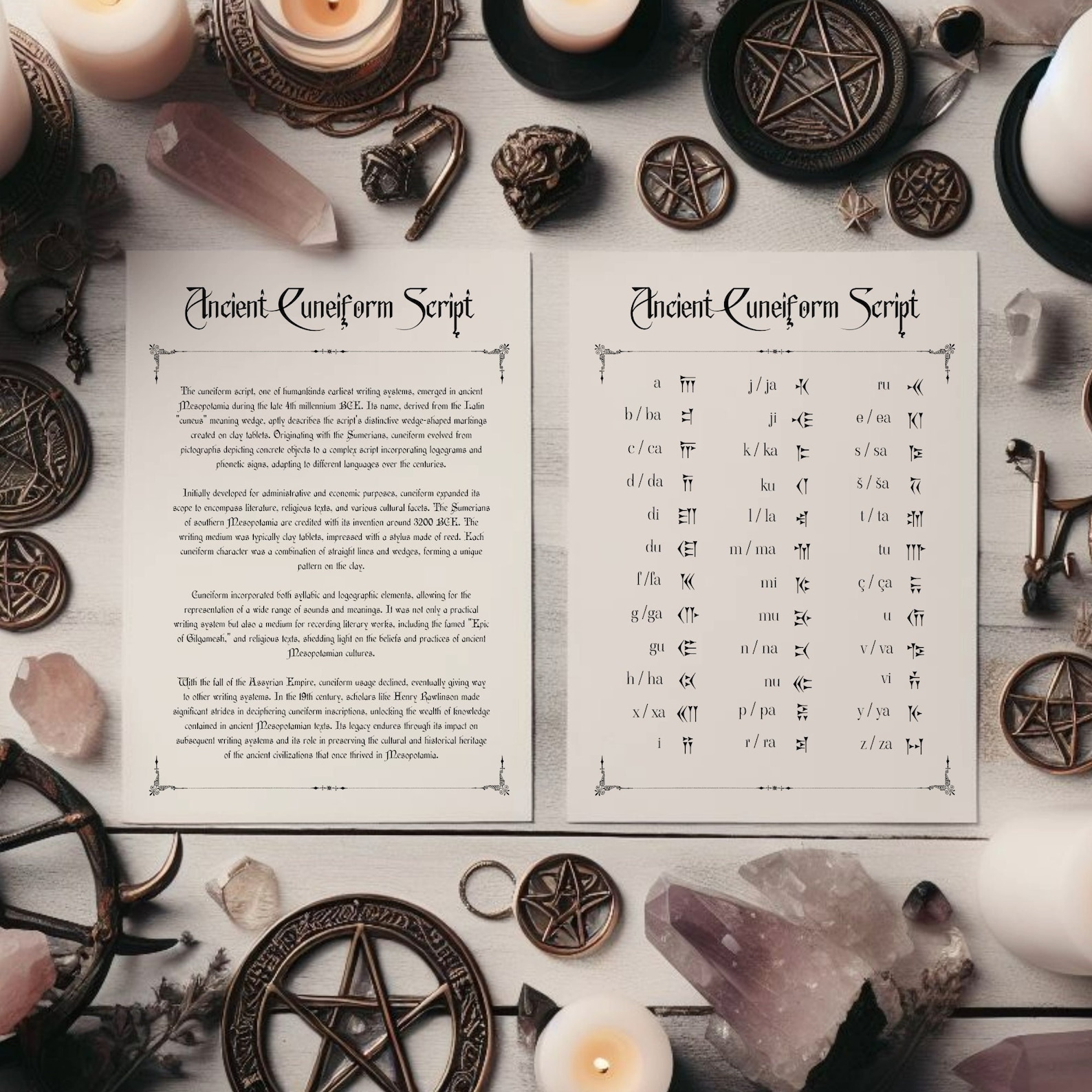 Ancient Cuneiform Text, Mesopotamia Writing, Witchcraft Printable, Book ...