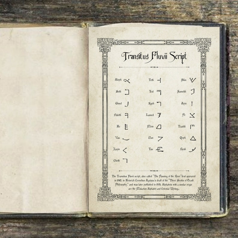 Occult Alphabet, Transitus Fluvii, Celestial Writing, Ancient Book of ...