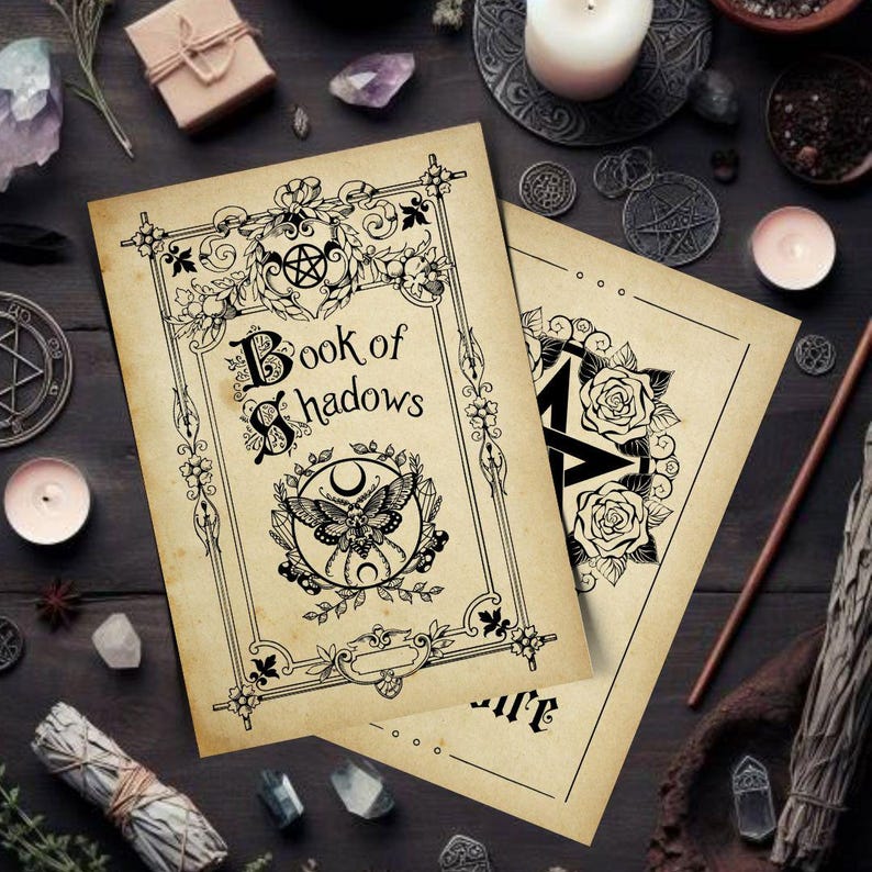 Grimoire Cover Pages: Book of Shadows Printable Designs (digital ...