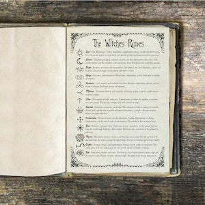 Witches Runes, Digital Download, Witchy Insert, Grimoire Pages ...