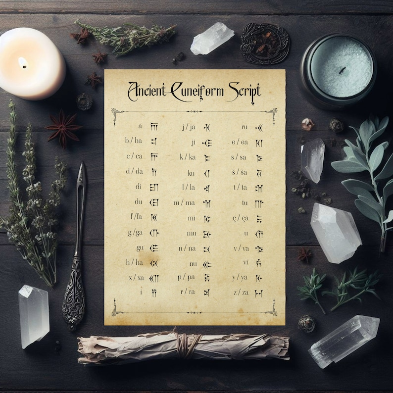 Cuneiform Script Printable: Mesopotamia Writing, Witchcraft Grimoire ...