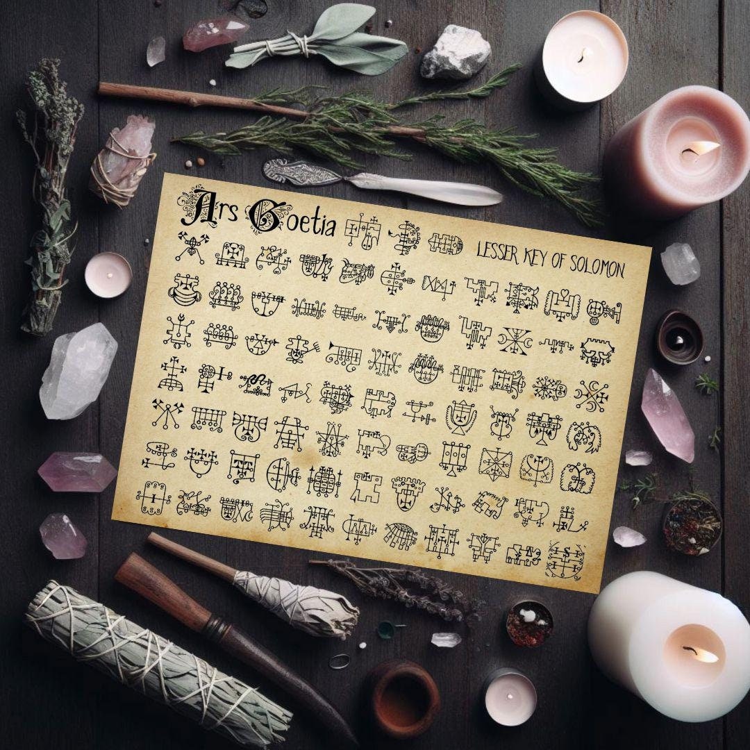 Ars Goetia Sigil Poster, Lesser Key of Solomon Demons, Pagan Sigil ...