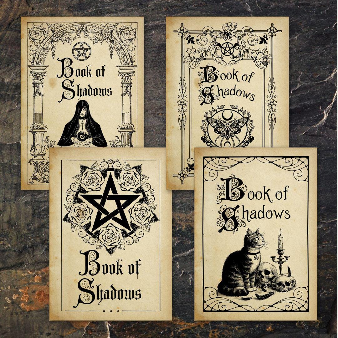 Grimoire Cover Pages: Book of Shadows Printable Designs (digital ...
