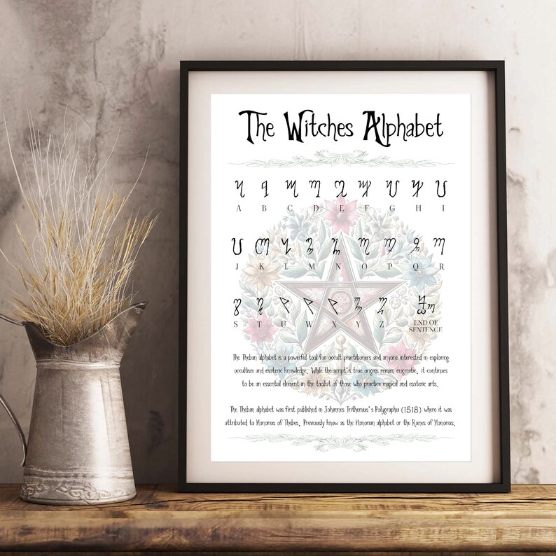Theban Alphabet Printable, Witches Script, Digital Download, Pagan ...