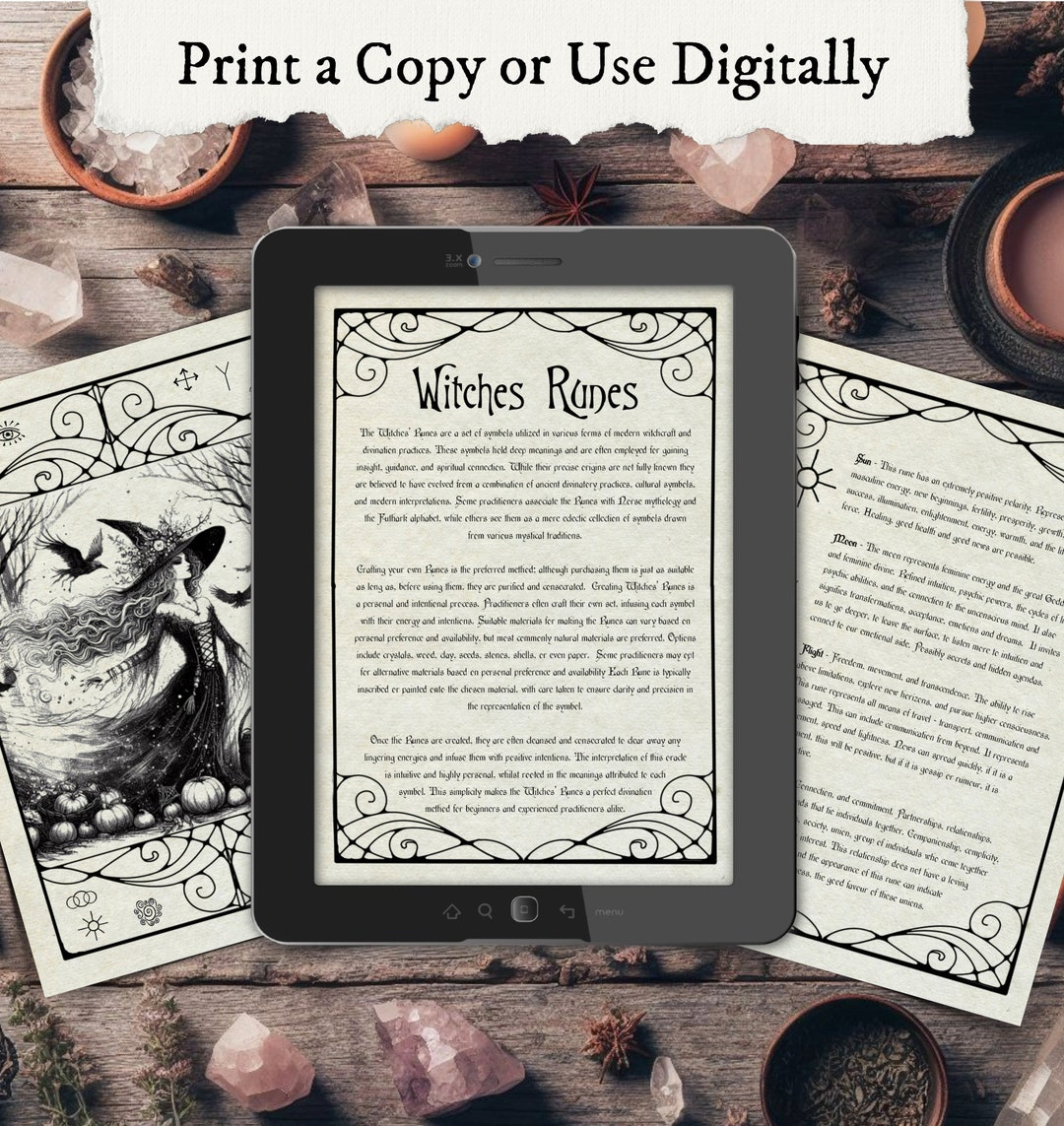 Witches Runes, Digital Download, Cleansing, Reading and Interpretation ...