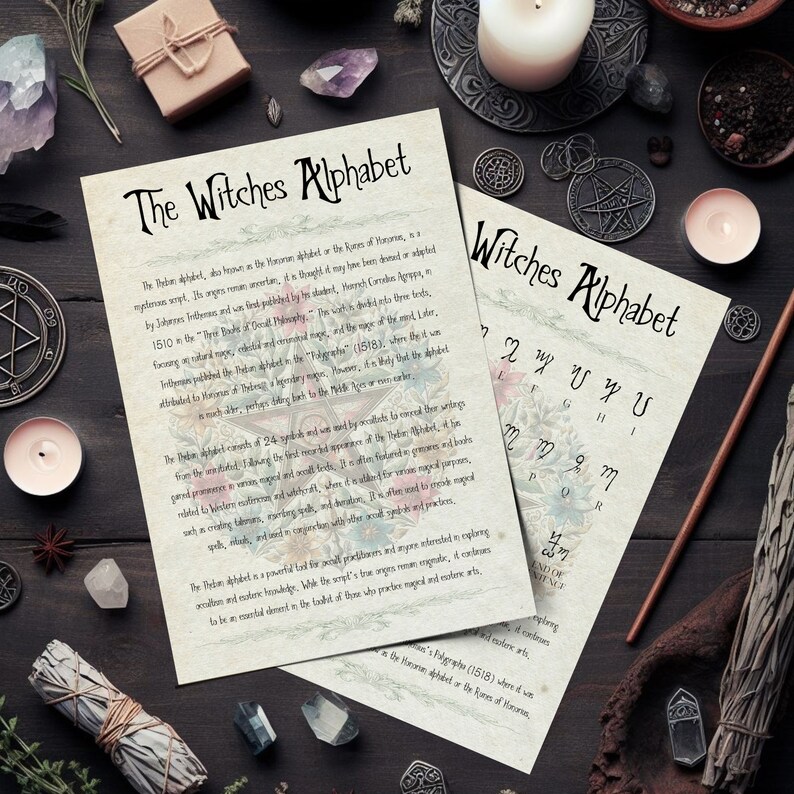 Theban Alphabet Printable • Witches Script PDF & JPEG • Occult Writing ...