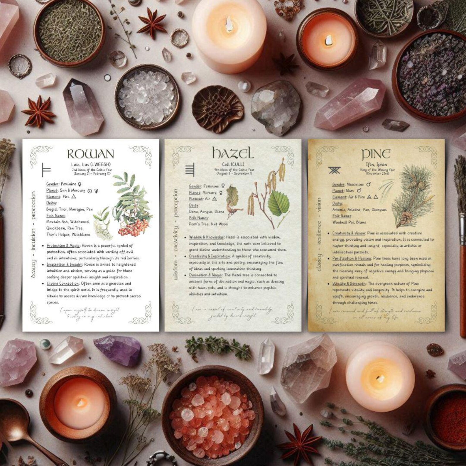 Ogham Alphabet Illustrated Pages: Celtic Druid Script (digital Download ...