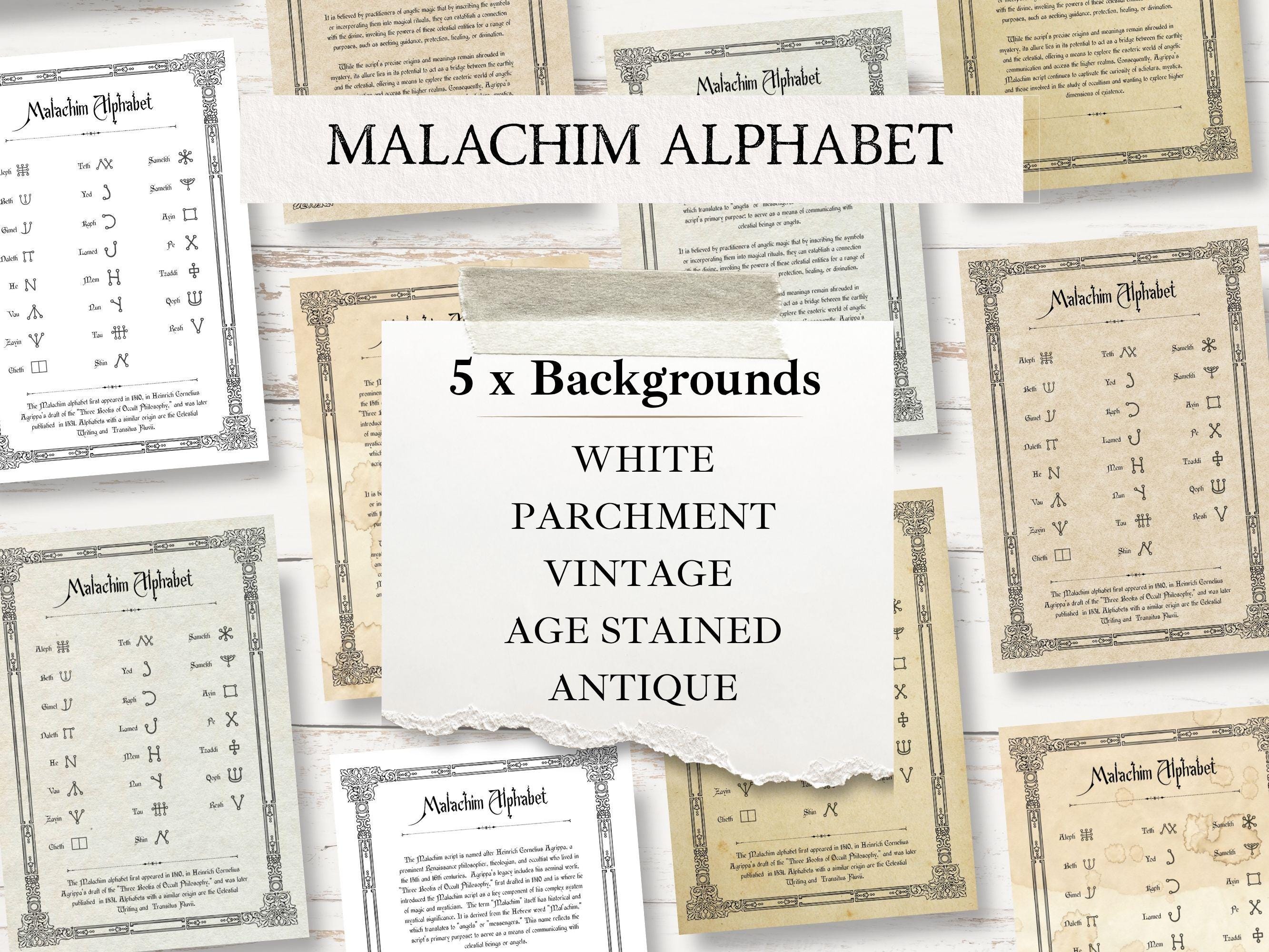 Malachim Alphabet Digital Download | Angelic Script Grimoire Page ...
