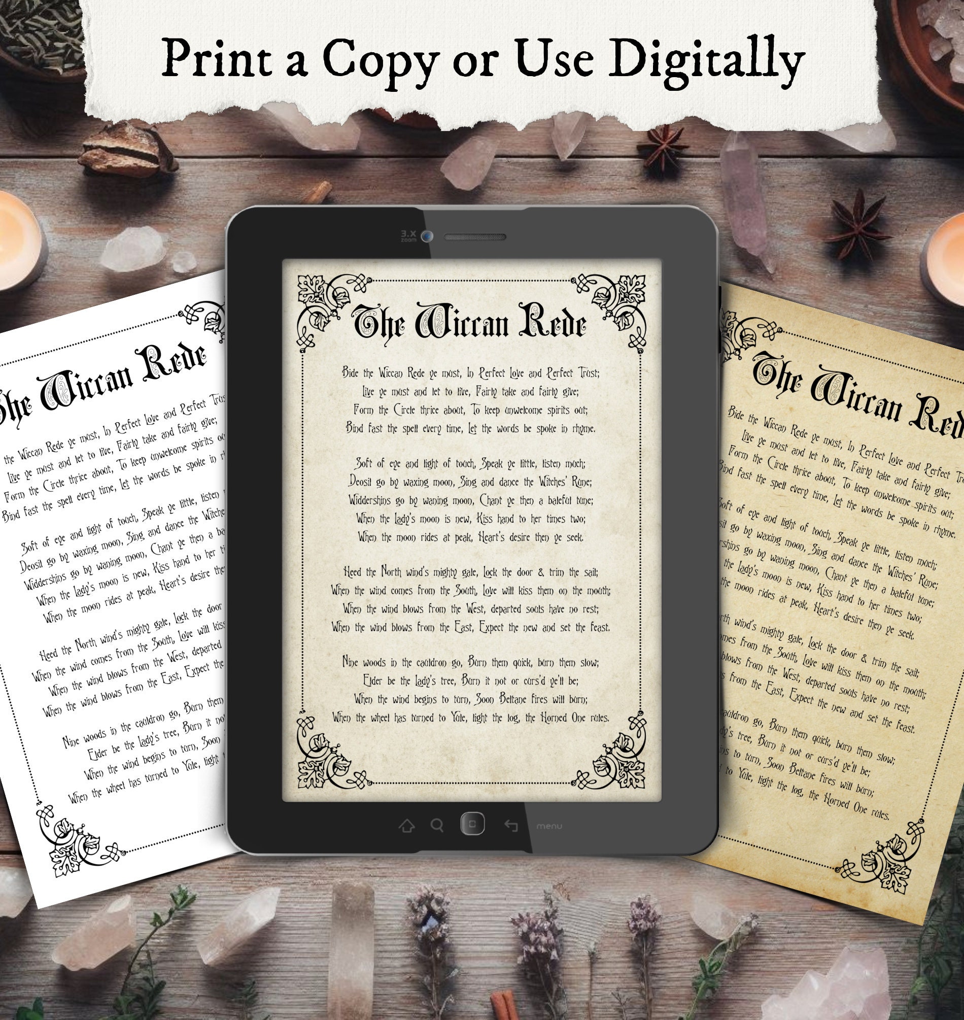 Wiccan Rede Full Version - Book of Shadows Page (digital Download) - Etsy