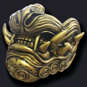 Mask Golden Lion Samurai - Etsy