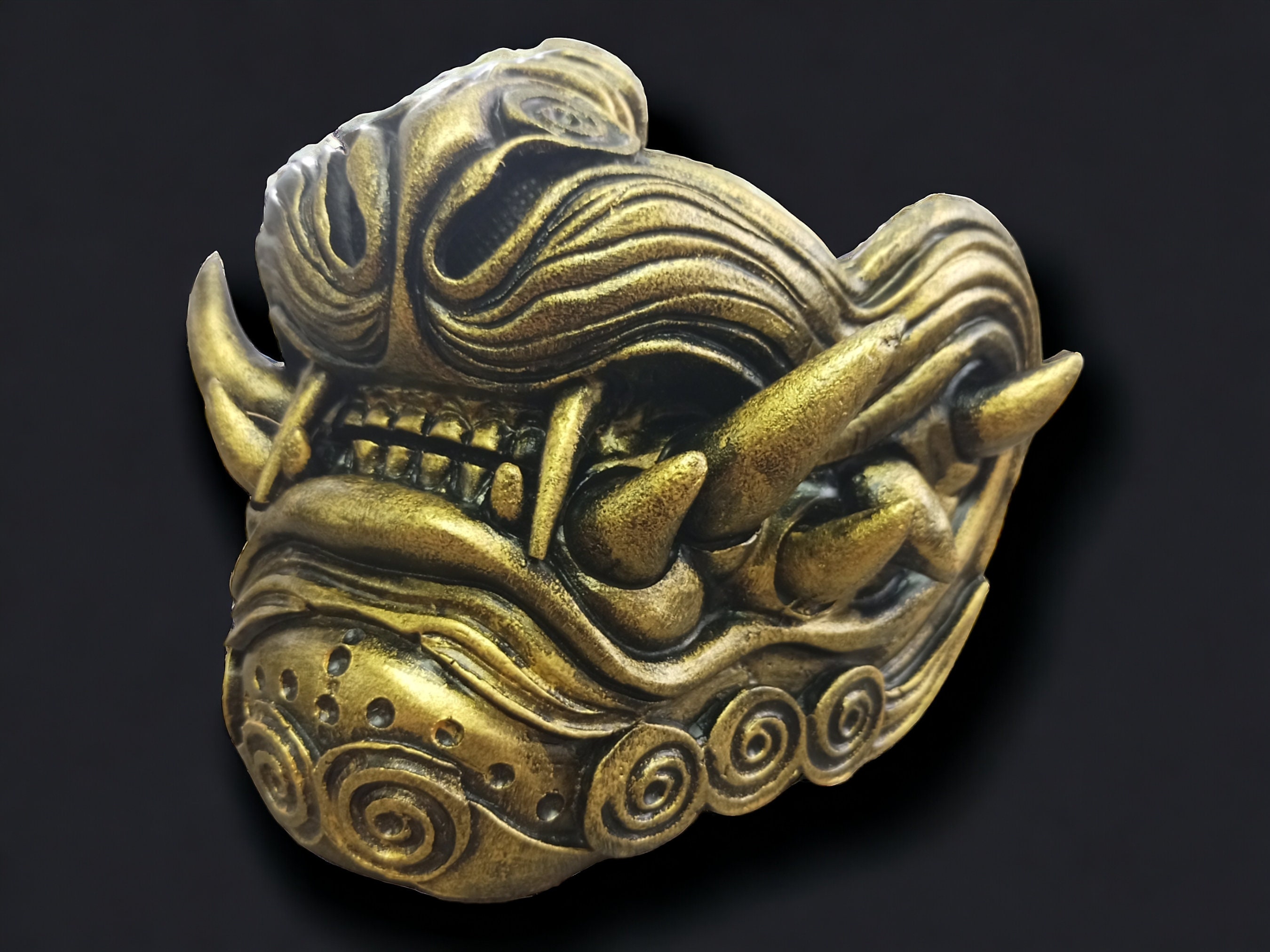 Mask Golden Lion Samurai - Etsy