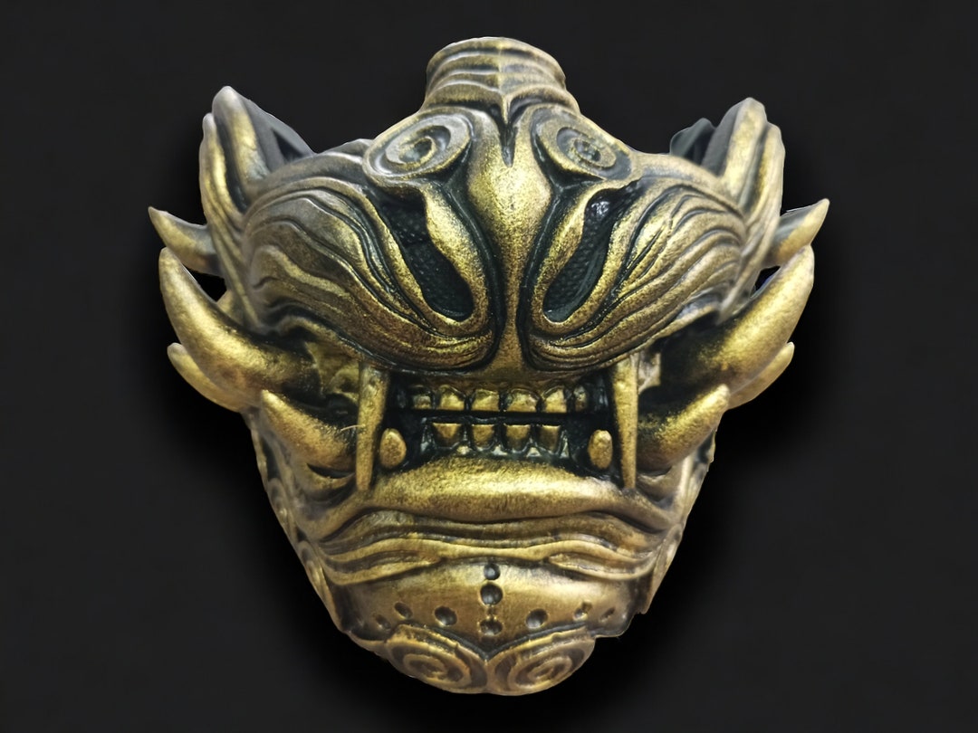 Mask Golden Lion Samurai - Etsy