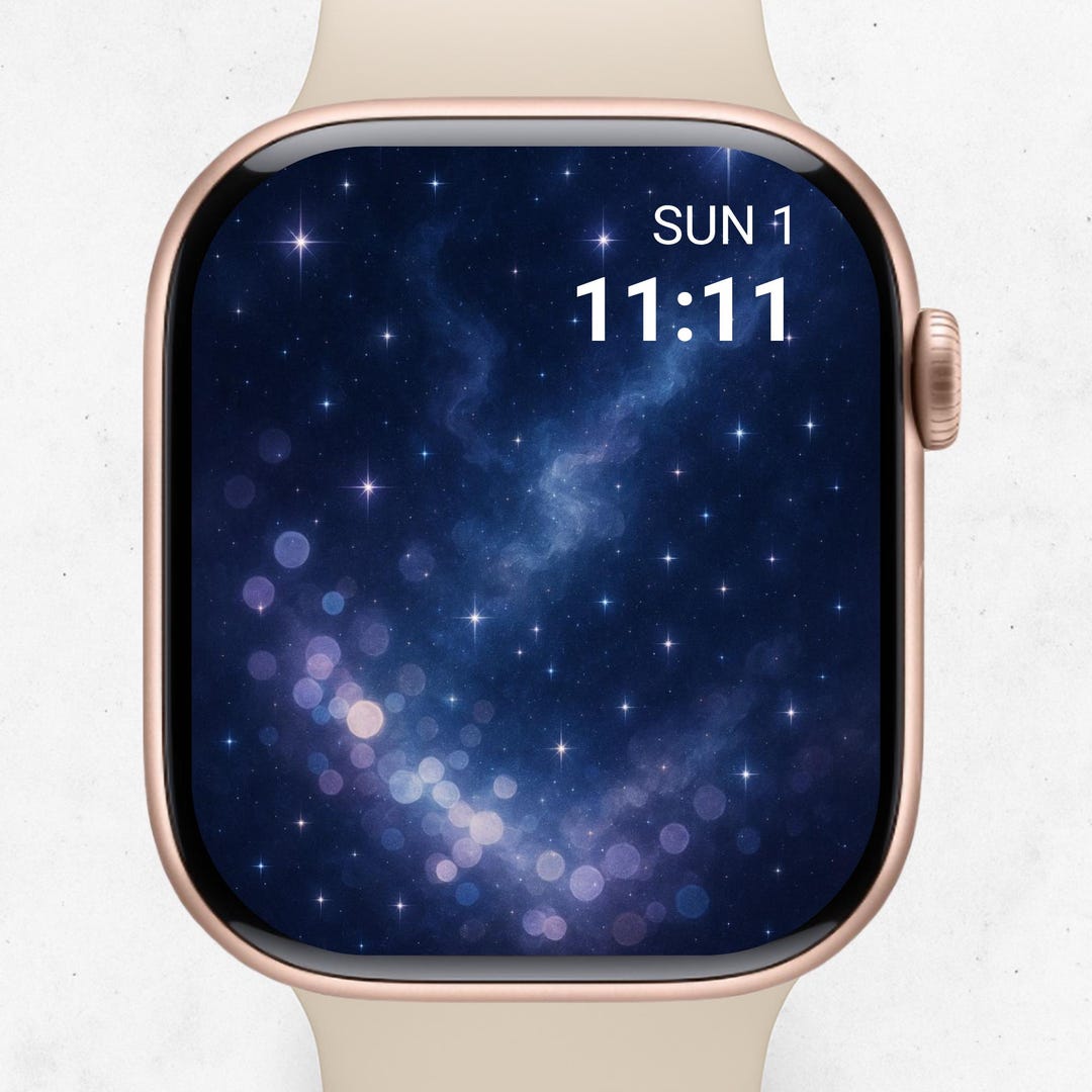 Moon & Star Sky Apple Watch Wallpaper | Celestial Cosmic Sky Face ...