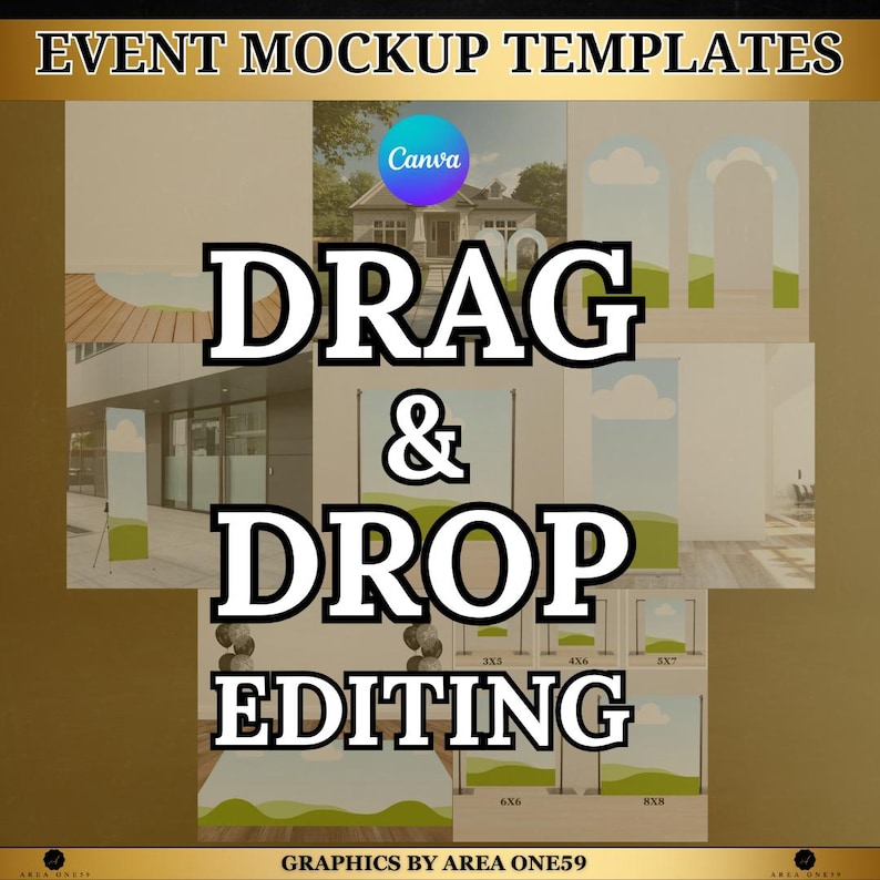 Backdrops, Banners & Floor Wrap Mockup Templates | Canva Editable Event ...